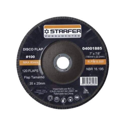 04001885 Disco Flap 7" 100 - Starfer @ Starfer - Ferramentas